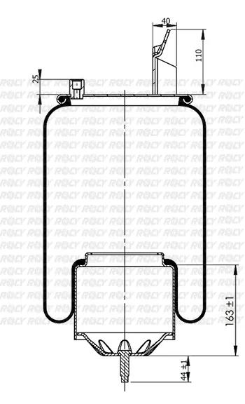 Air spring, with steel piston | Rocy