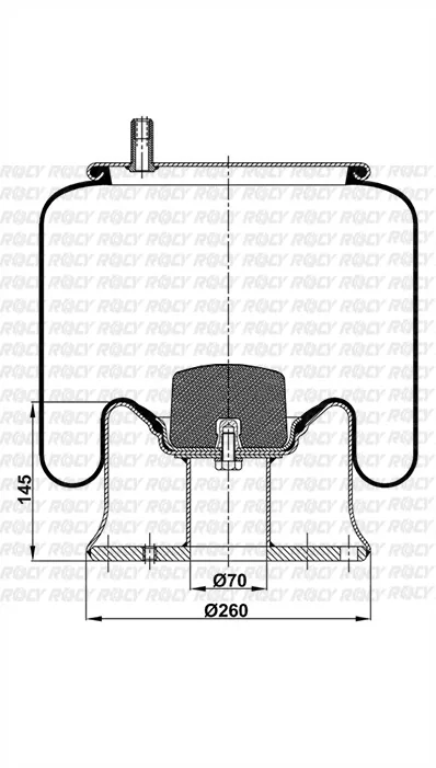 Air spring, with steel piston | Rocy