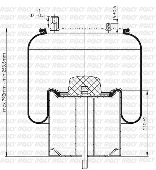 Air spring, with steel piston | Rocy